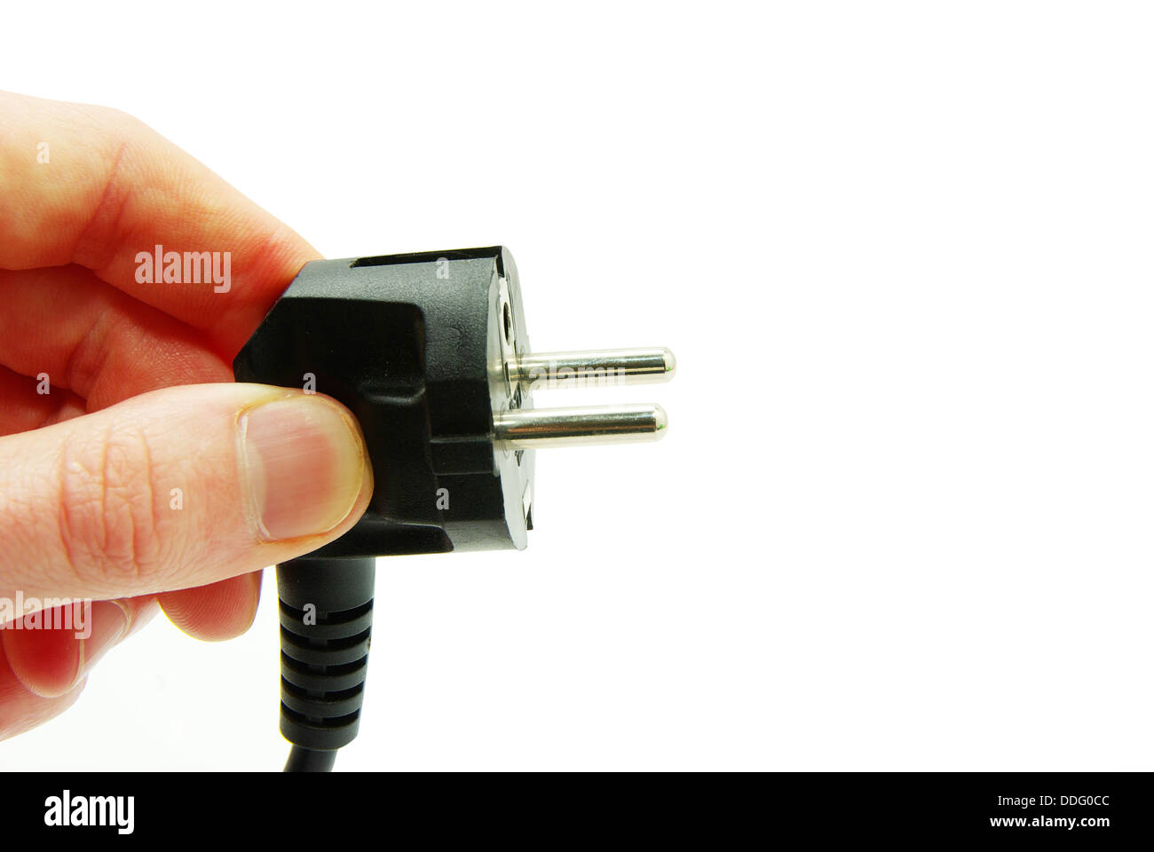 hand with plug Stock Photo - Alamy