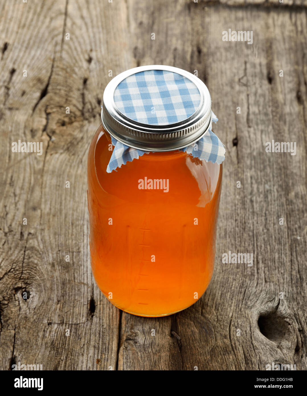Jar Of Honey On Wooden Table Stock Photo - Alamy