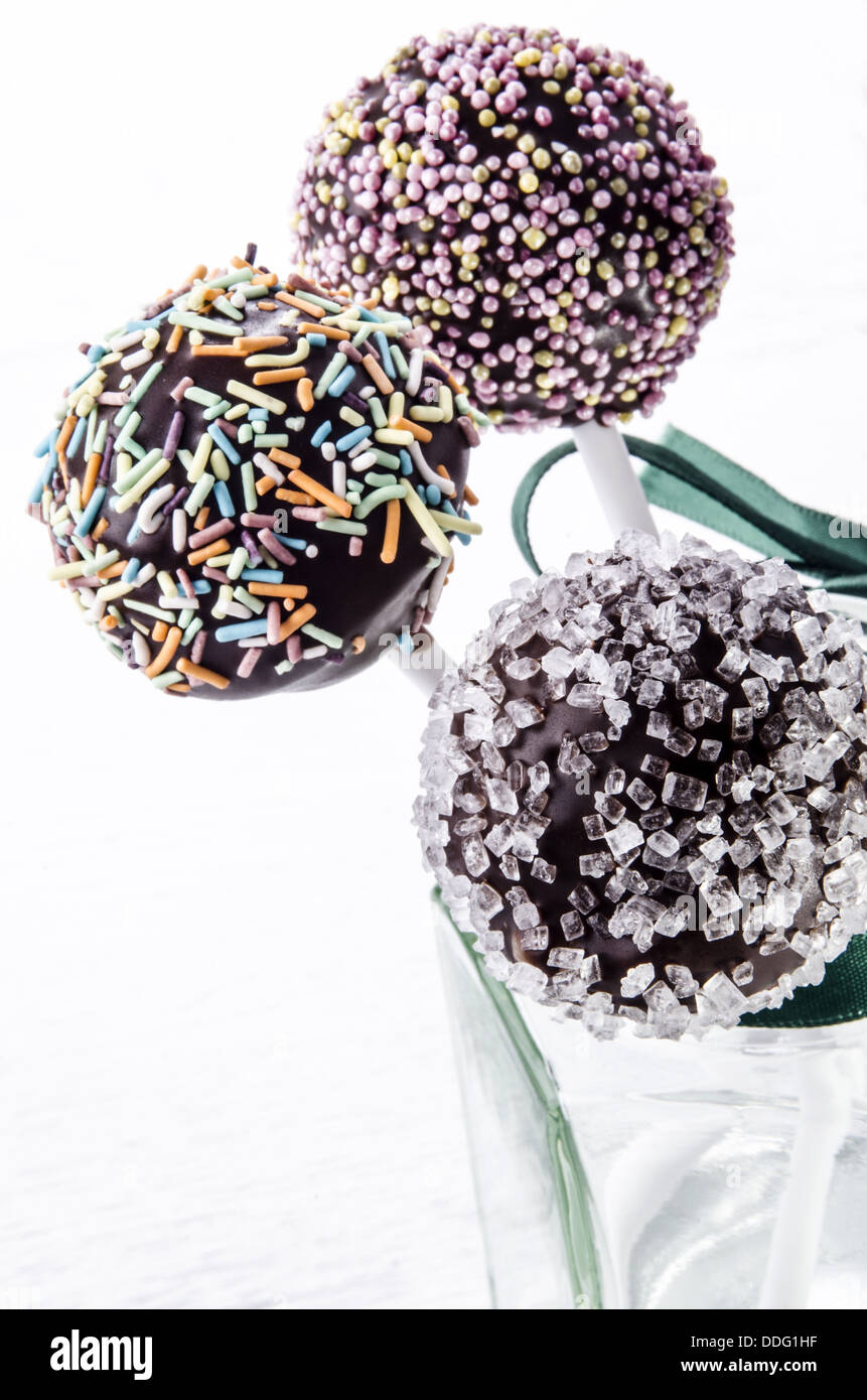 cake pop with coloured sprinkles Stock Photo - Alamy