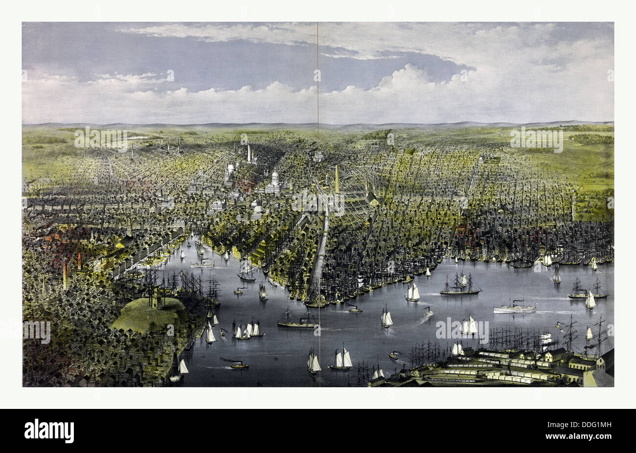 The City of Baltimore, by Currier & Ives, circa 1880, US, USA, America ...