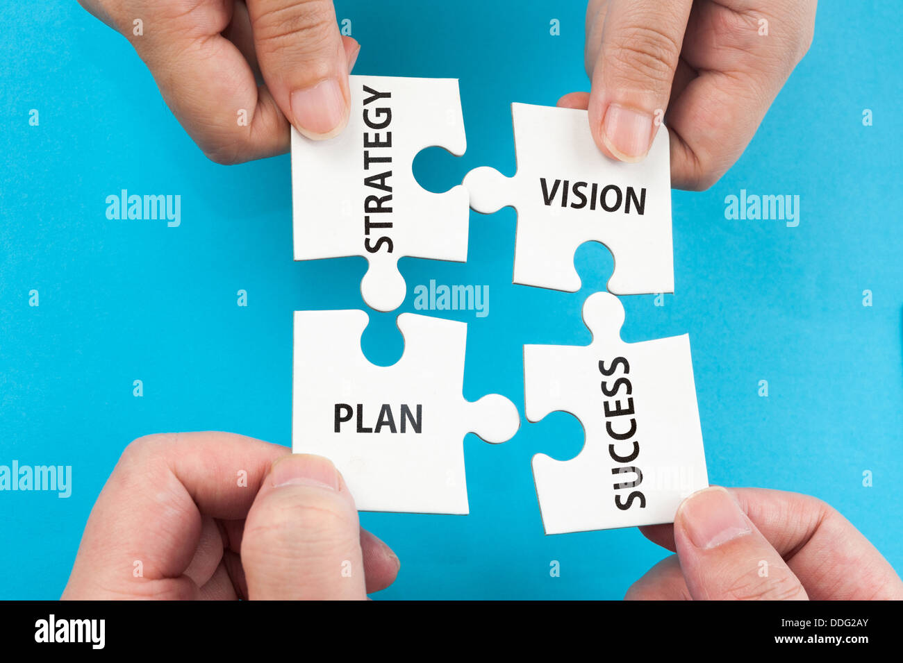 Building business concept on jigsaw puzzle pieces group,strategy ...