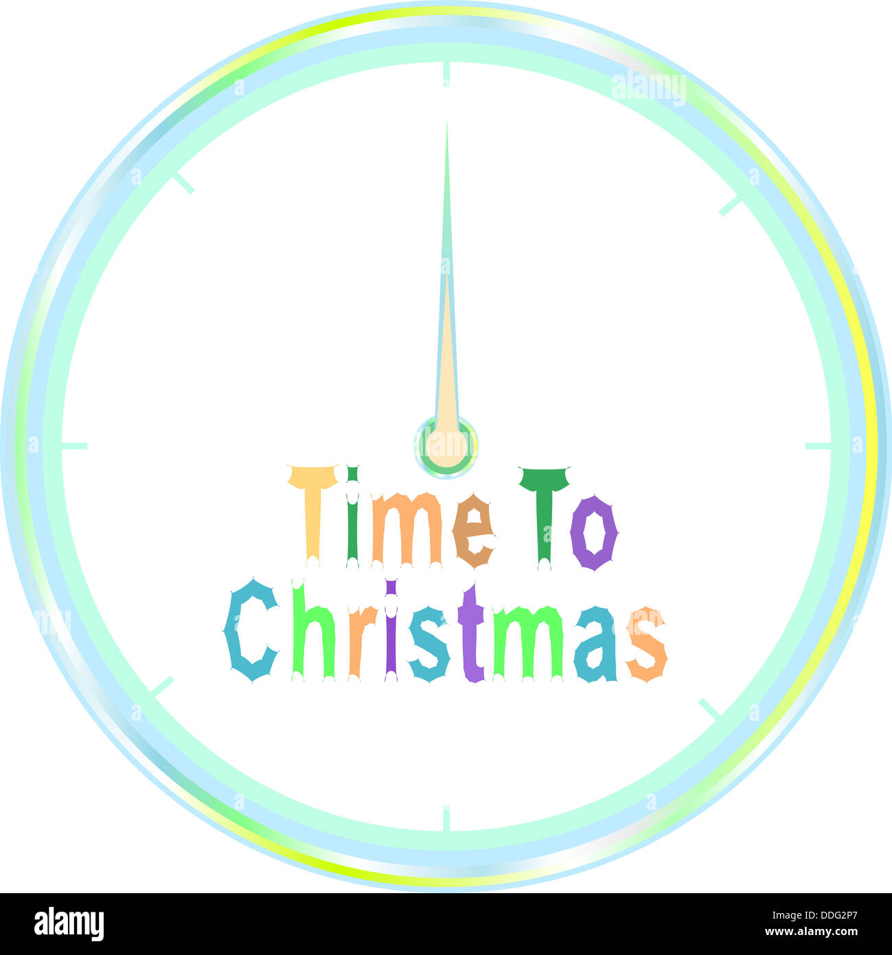 christmas clock with christmas greeting words Stock Photo - Alamy