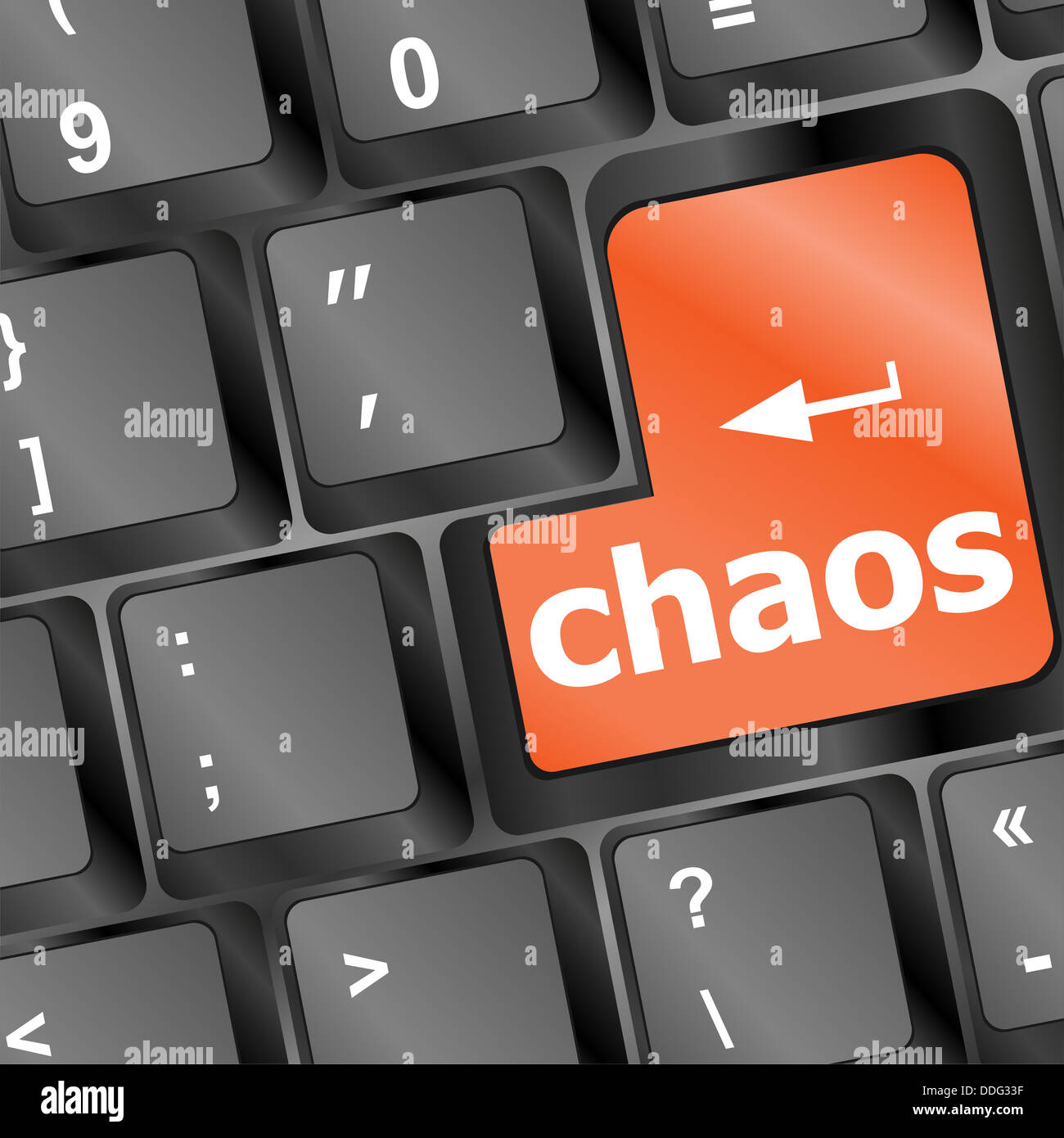 chaos keys on computer keyboard, business concept Stock Photo - Alamy