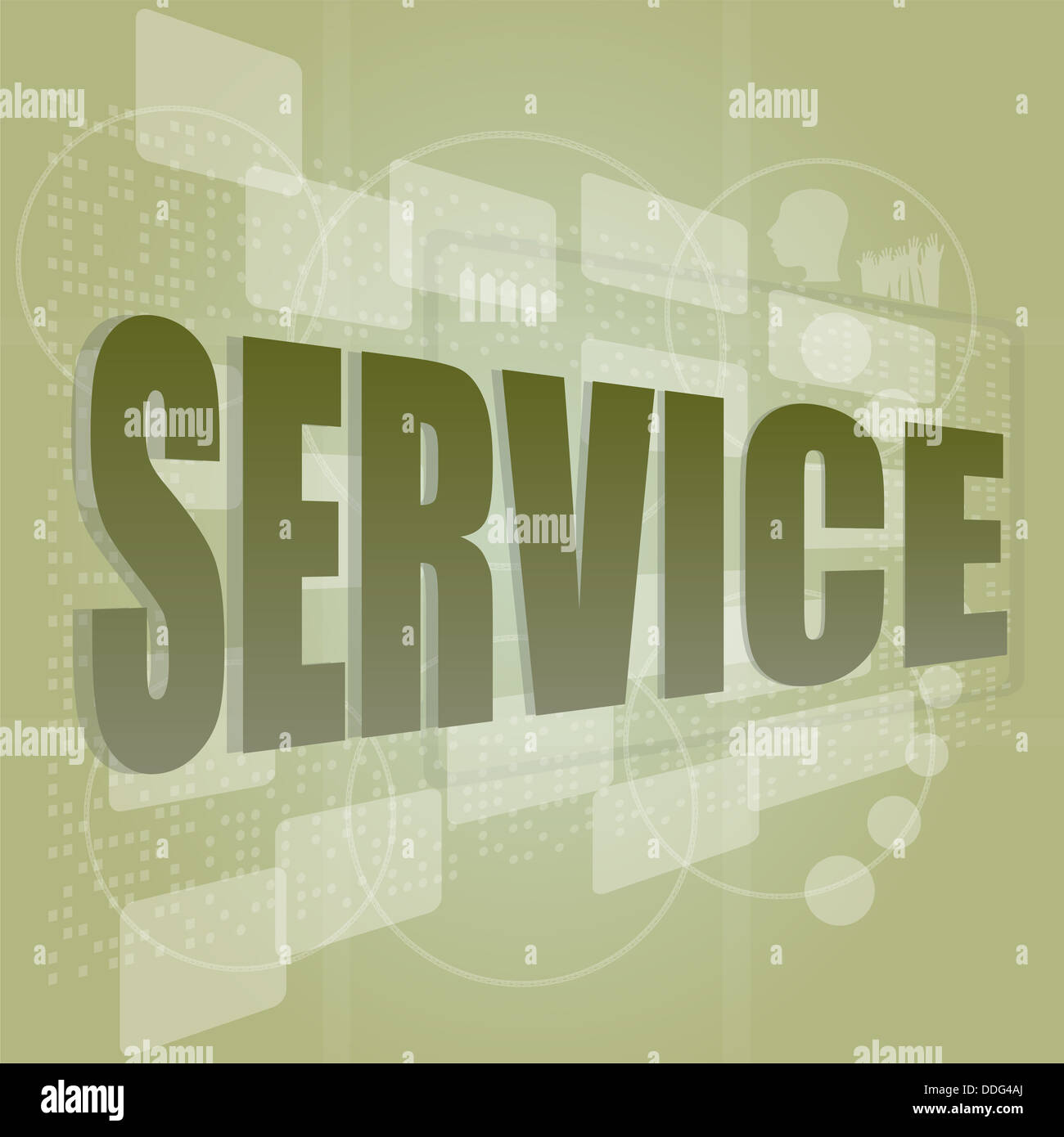 words service on digital screen, business concept Stock Photo - Alamy