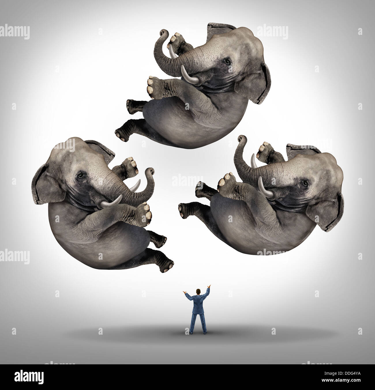 Leadership management business concept with a businessman juggler ...