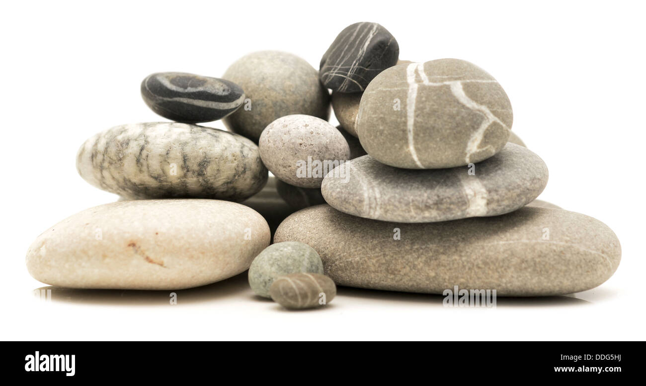 pebbles isolated on a white background Stock Photo - Alamy