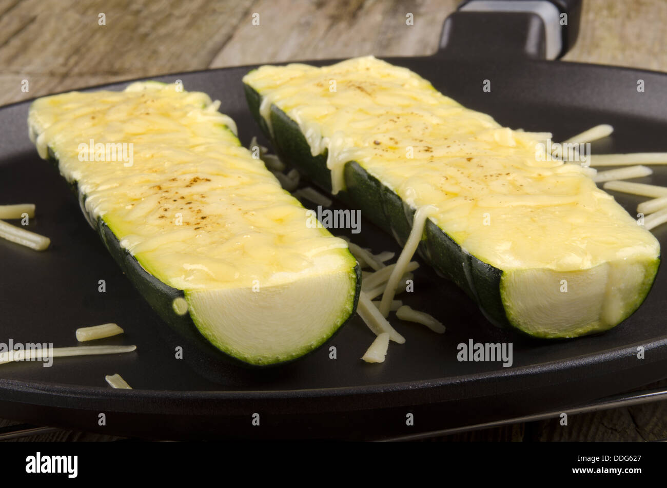 backed courgettes with farmhouse cheese Stock Photo - Alamy