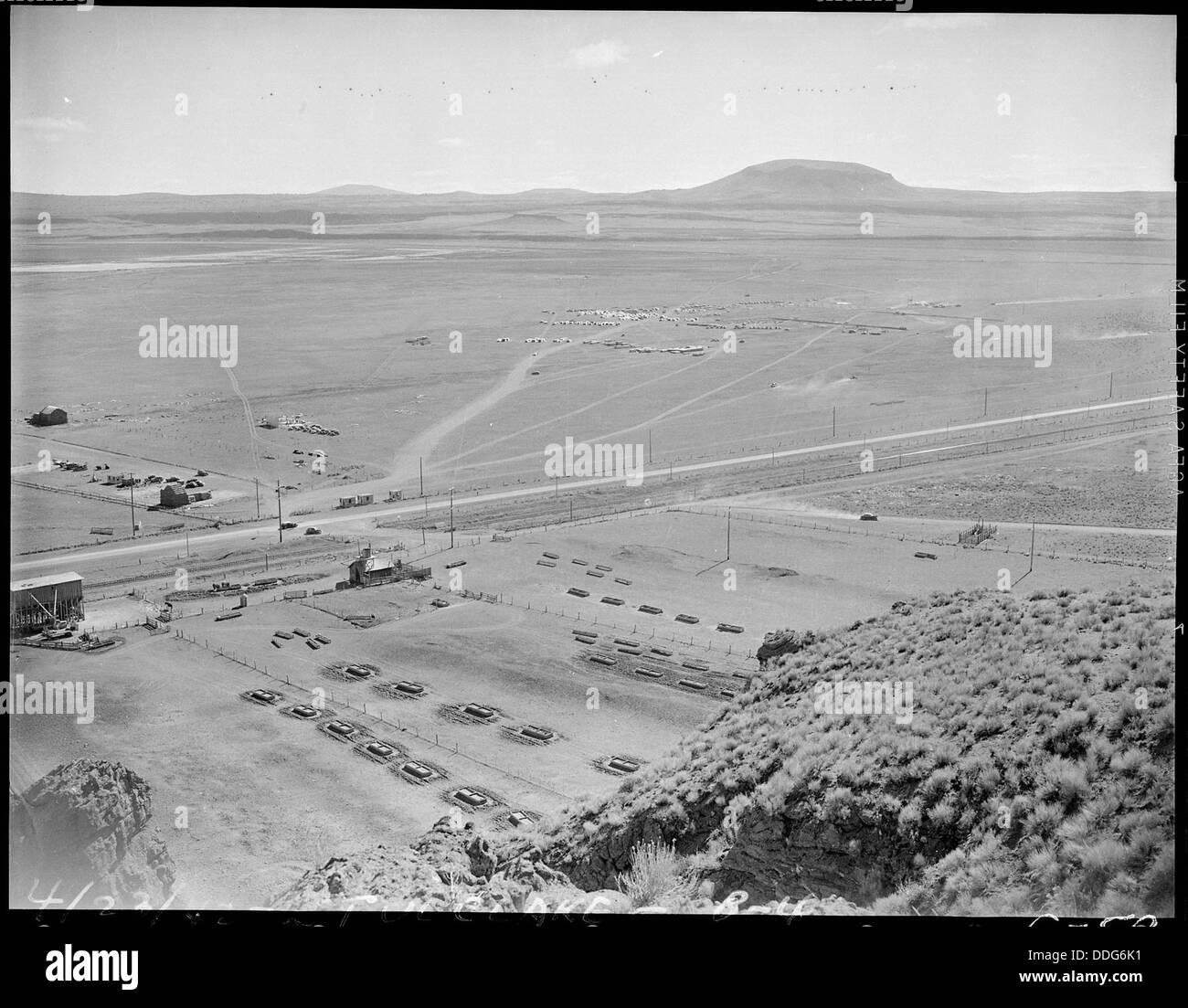 A panoramic view of the Tule Lake War Relocation Authority center in ...