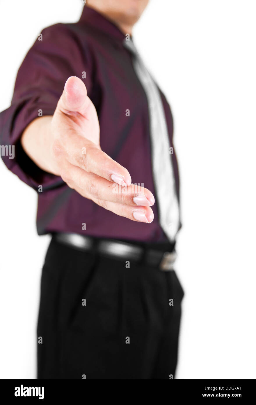 A casaul style business man reaching out to shake your hand Stock Photo ...