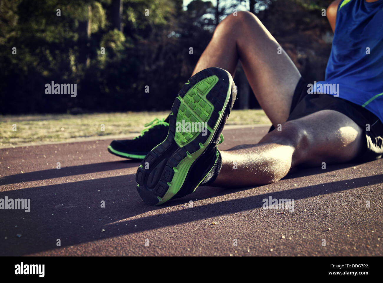 young athlete after doing a long race Stock Photo - Alamy