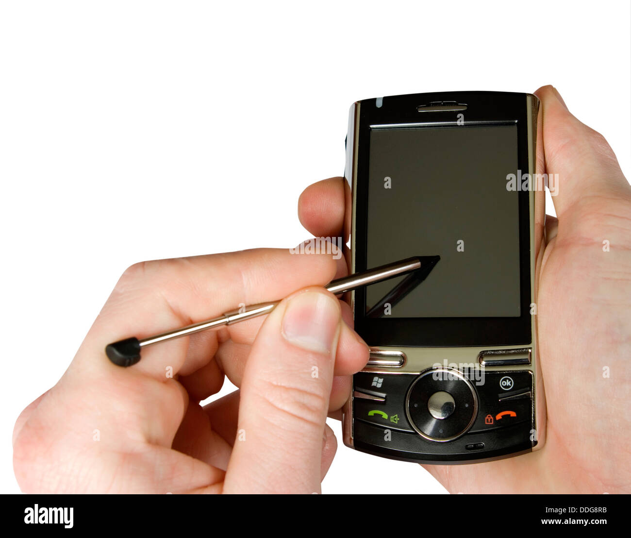 hands with communicator Stock Photo - Alamy