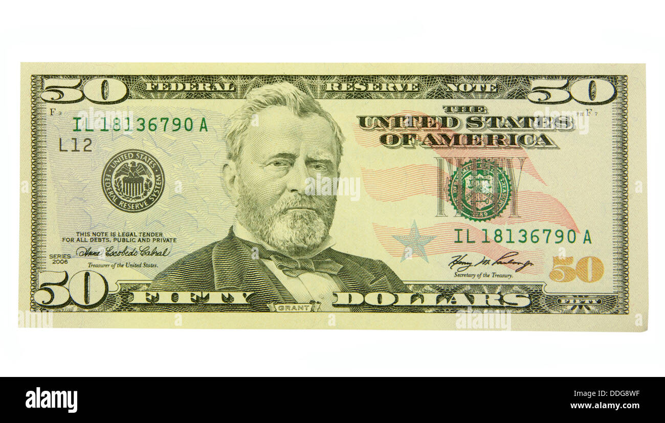 American 50 dollar bill hi-res stock photography and images - Alamy