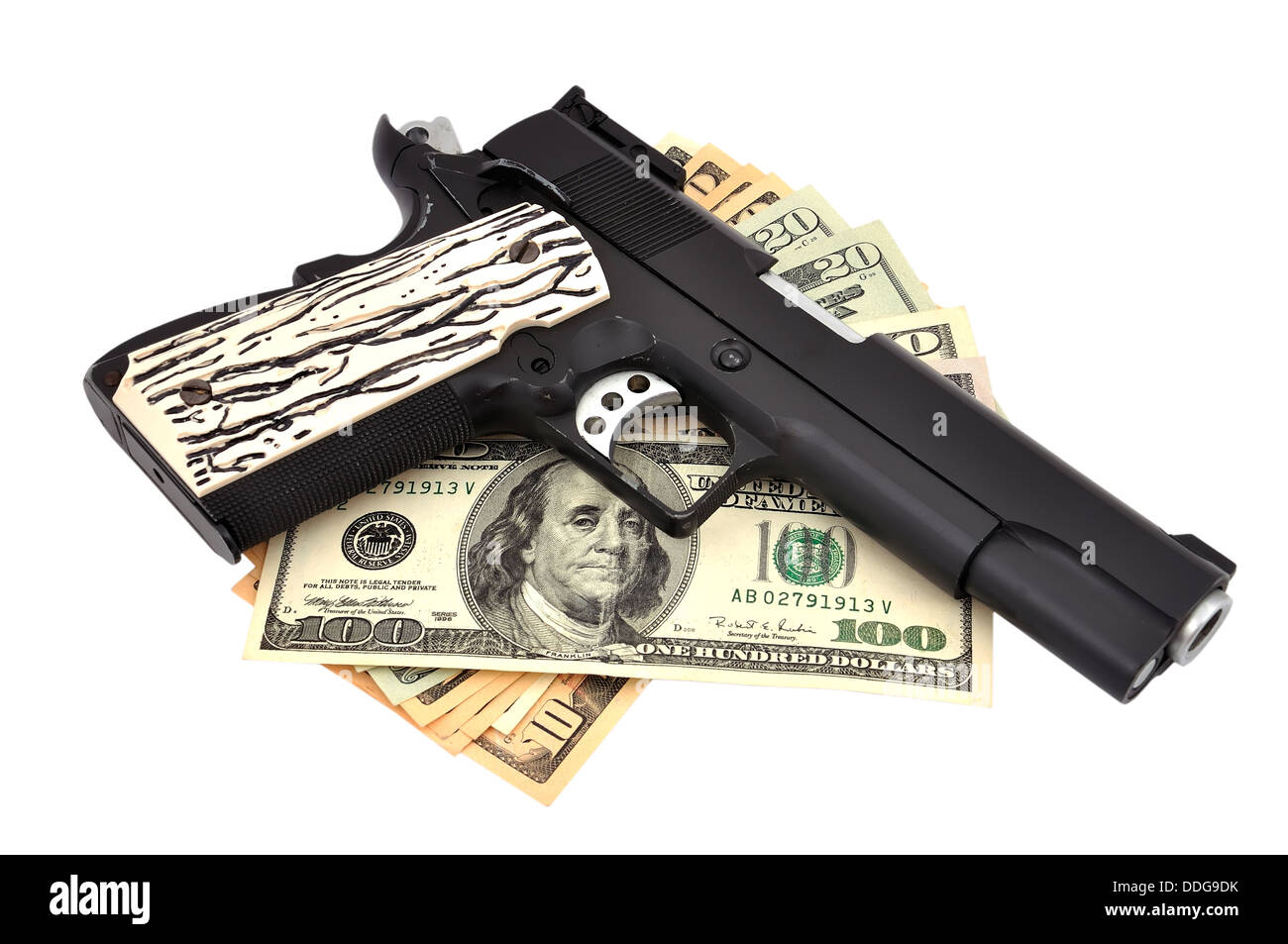 handgun end money Stock Photo - Alamy
