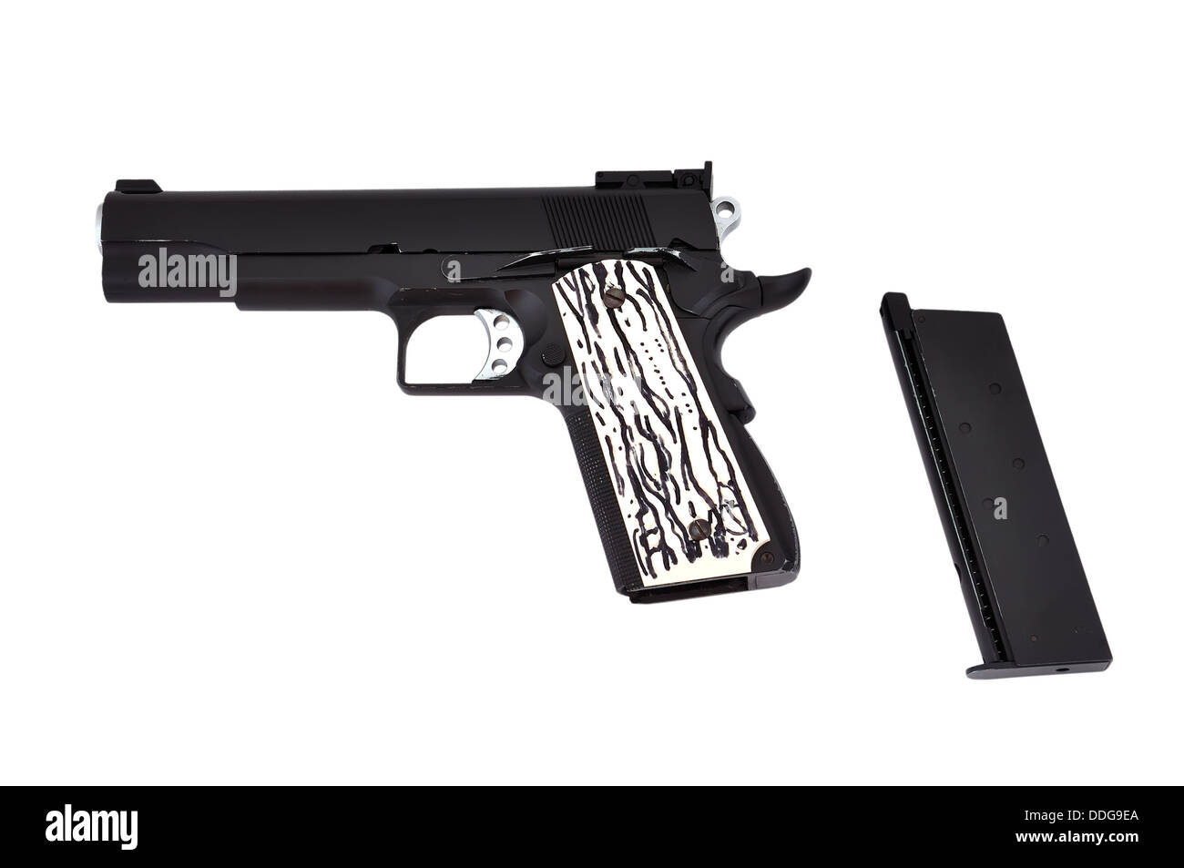 Black white image gun Cut Out Stock Images & Pictures - Alamy