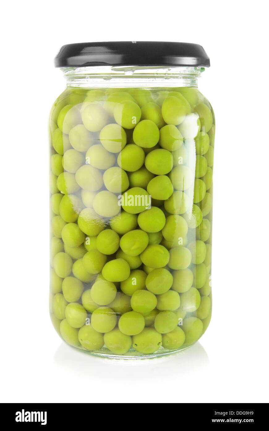 Preserved green peas in a glass jar Stock Photo - Alamy