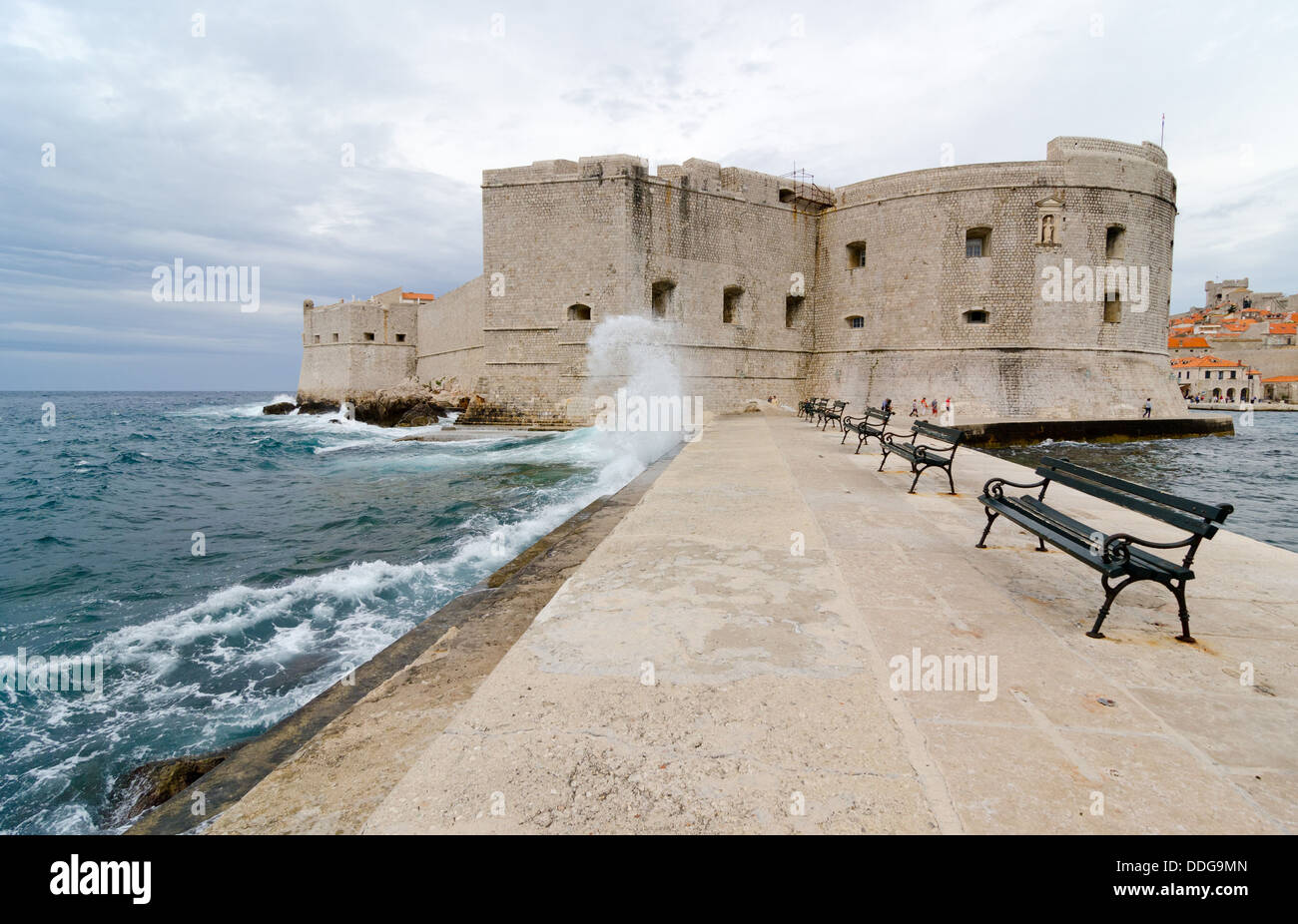 Fortress at the entrance of the old harbor of the Croatian city of ...