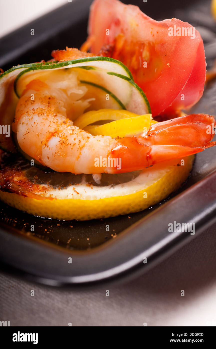 colorful prawn shrimps appetizer snack Stock Photo - Alamy