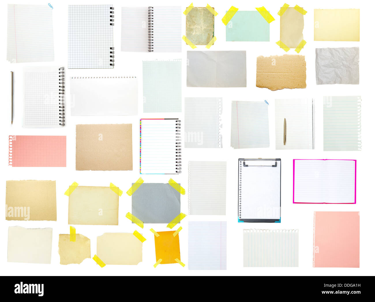 collection of old note paper Stock Photo - Alamy