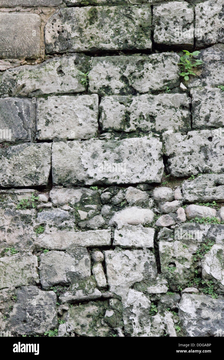 weathered stone brick wall Stock Photo - Alamy