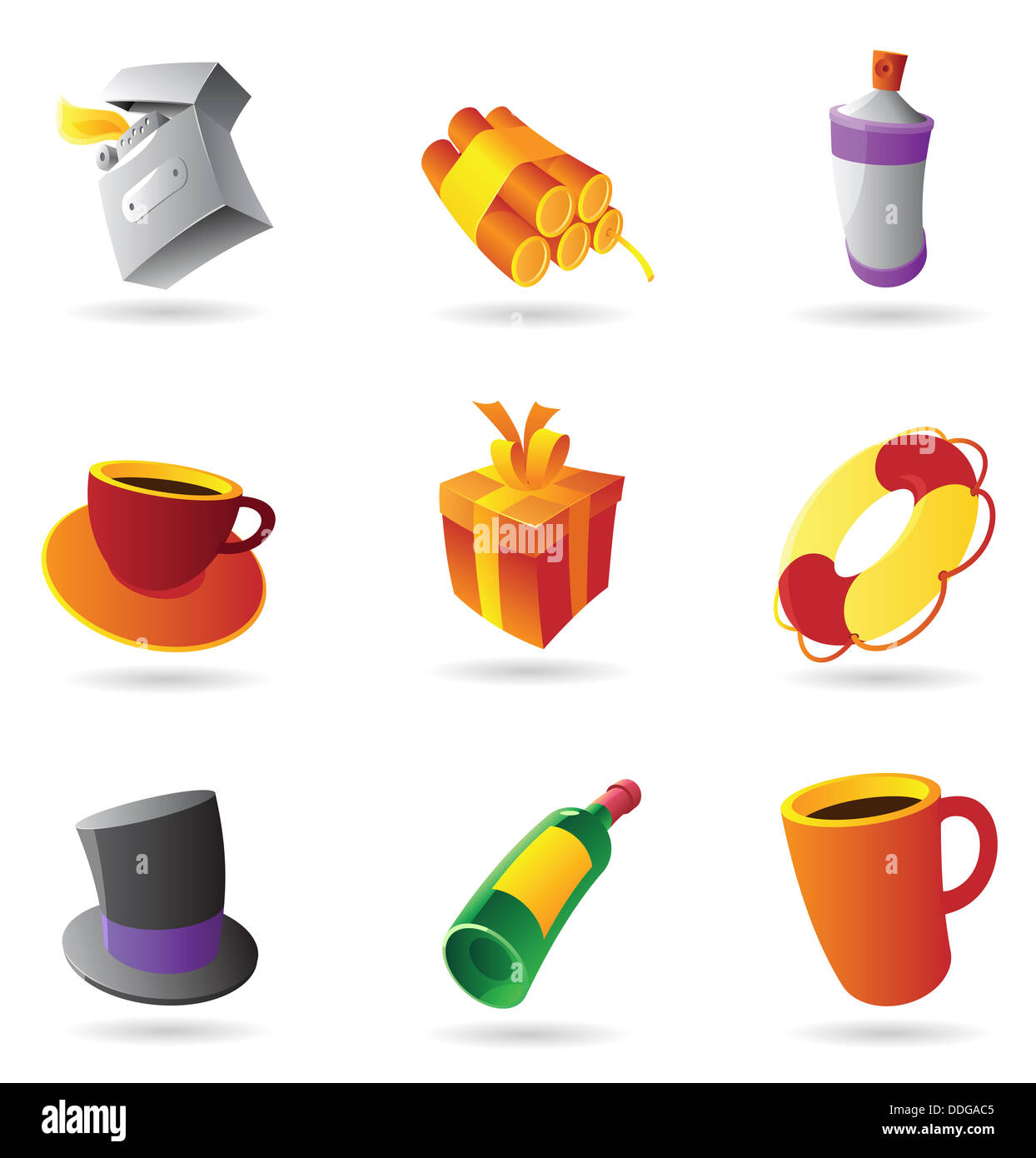 Miscellaneous icons isolated on white Stock Photo - Alamy