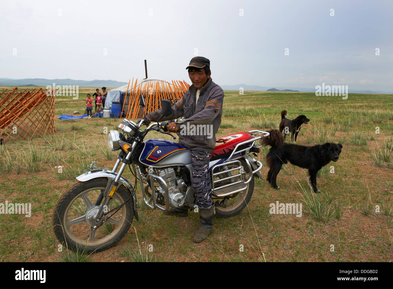 Motorbike and yurt hi-res stock photography and images - Alamy