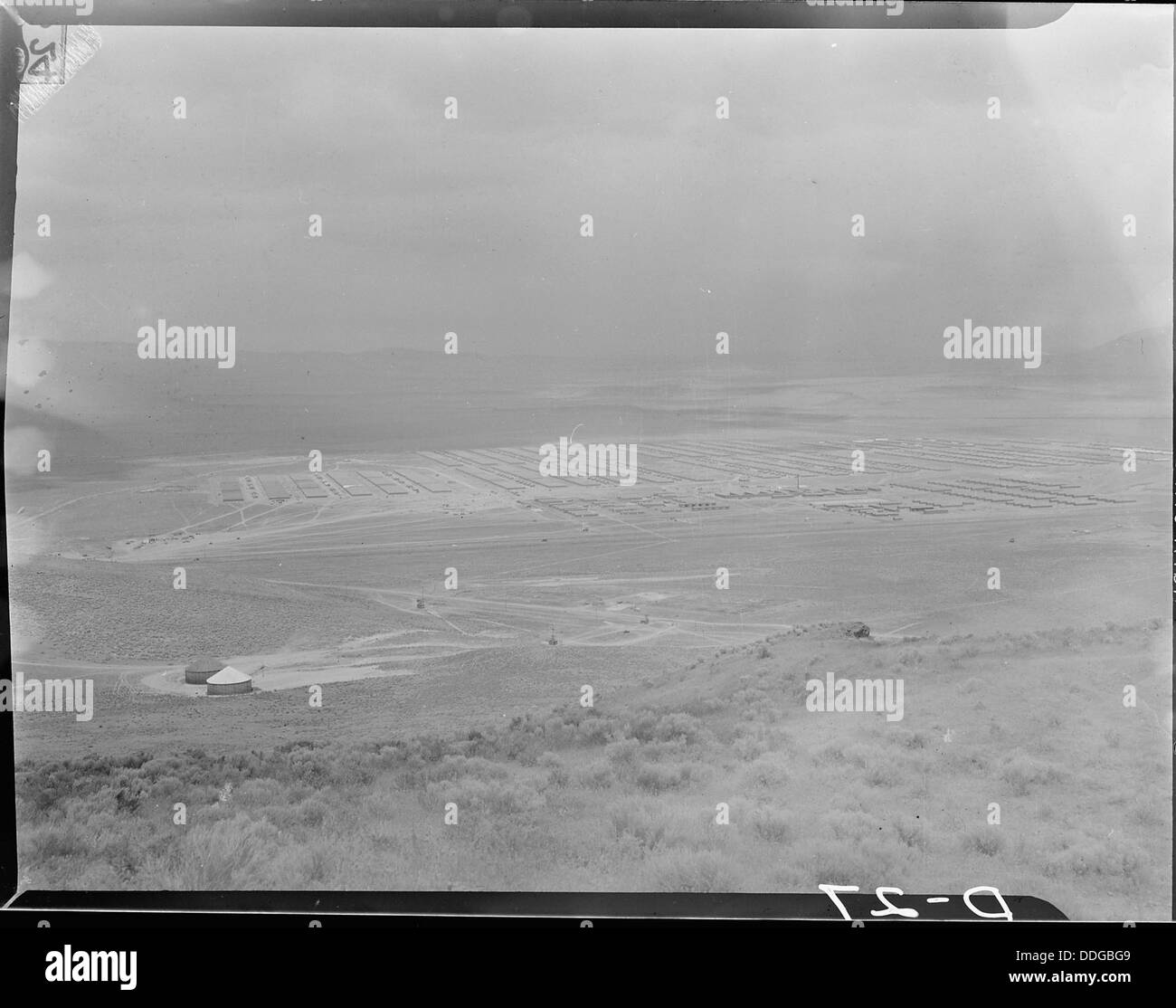A panoramic view of the Tule Lake Relocation Center in Newell ...