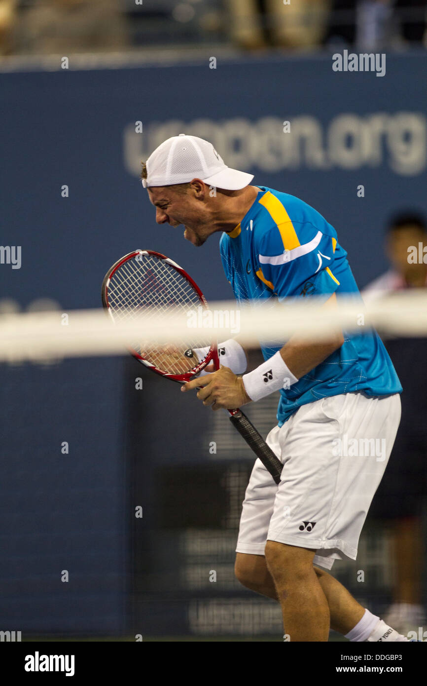 Lleyton Hewitt (AUS) competing at the 2013 US Open Tennis Championships ...
