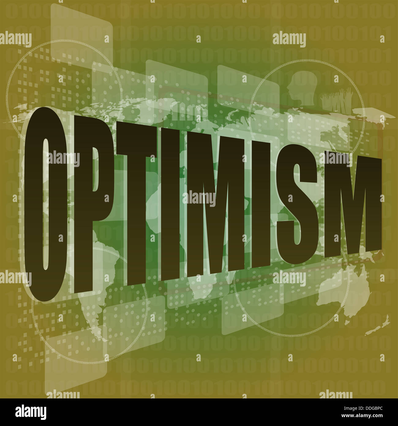 Life concept: words optimism on digital screen Stock Photo - Alamy