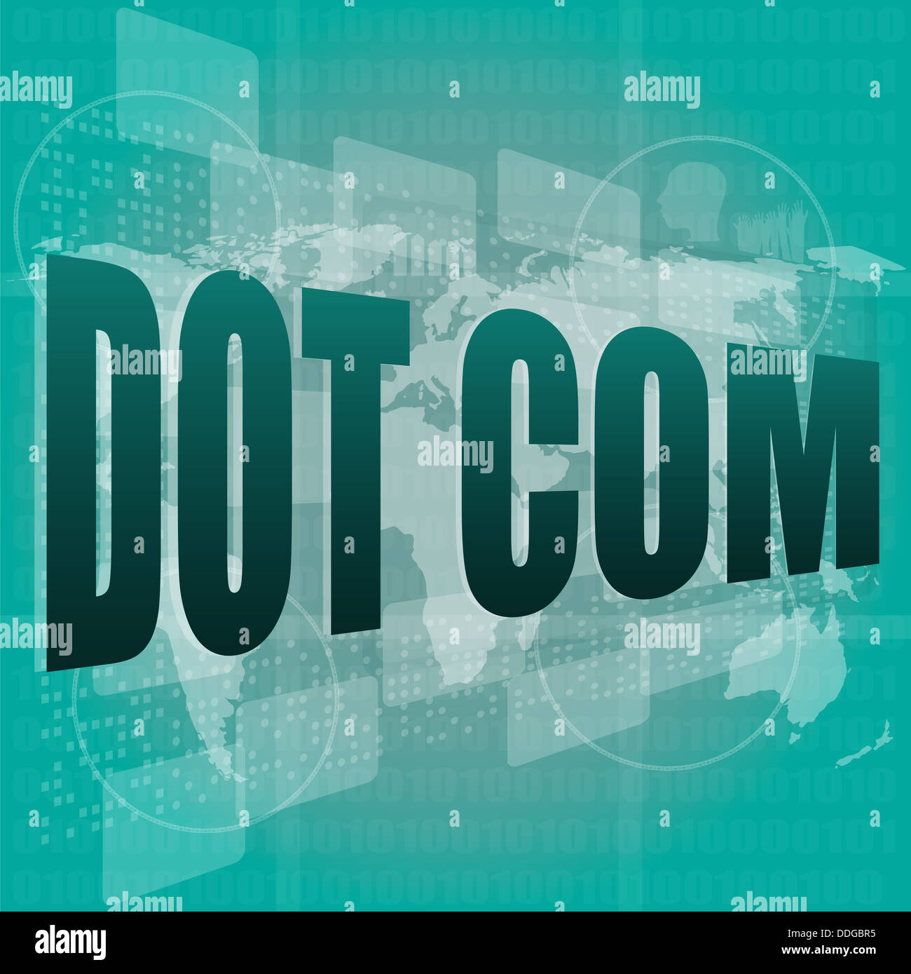 words dot com on digital screen, information technology concept Stock ...
