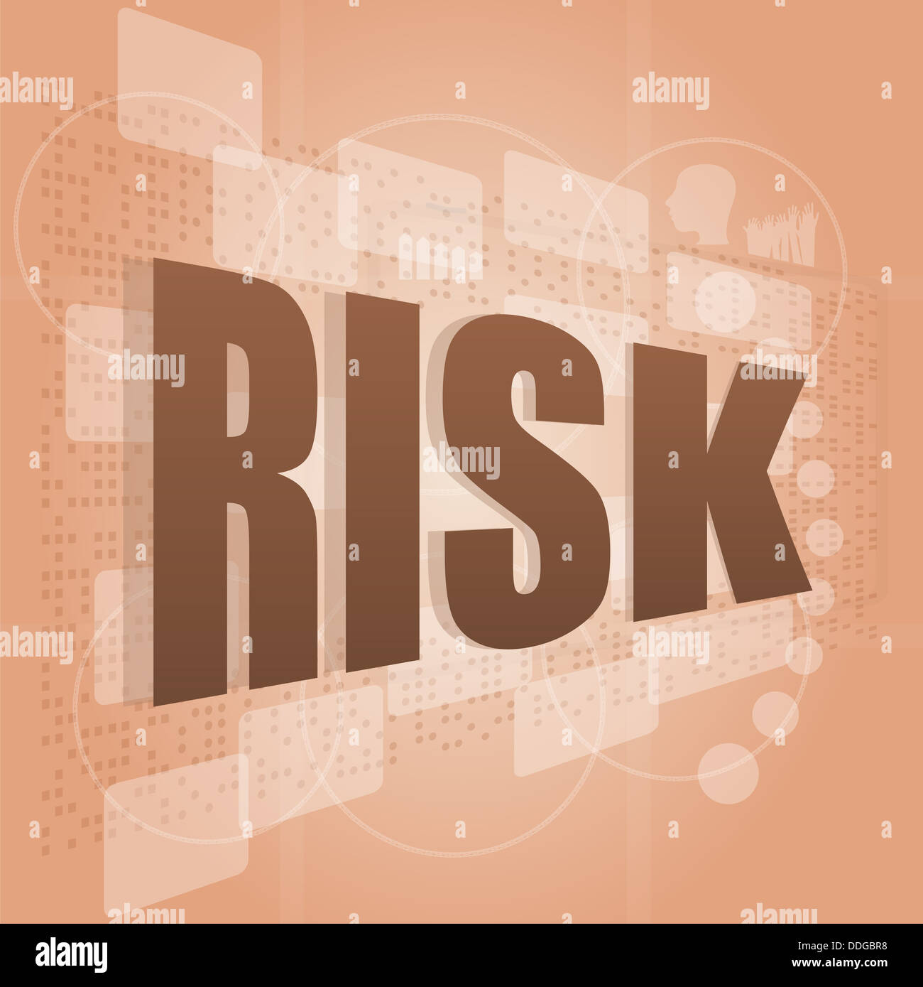 words risk management on digital screen, business management concept ...