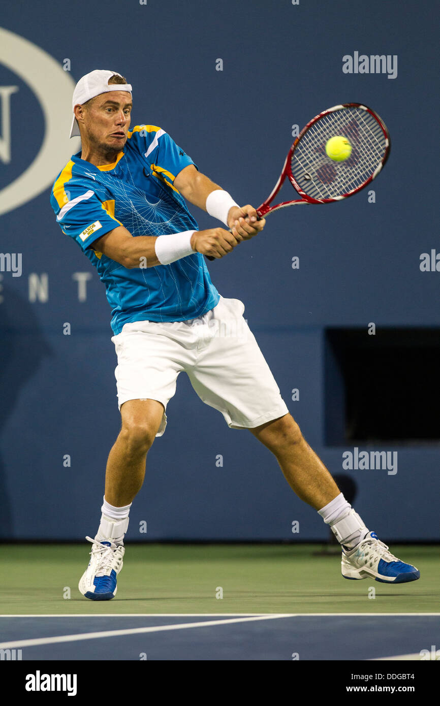 Lleyton Hewitt (AUS) competing at the 2013 US Open Tennis Championships ...