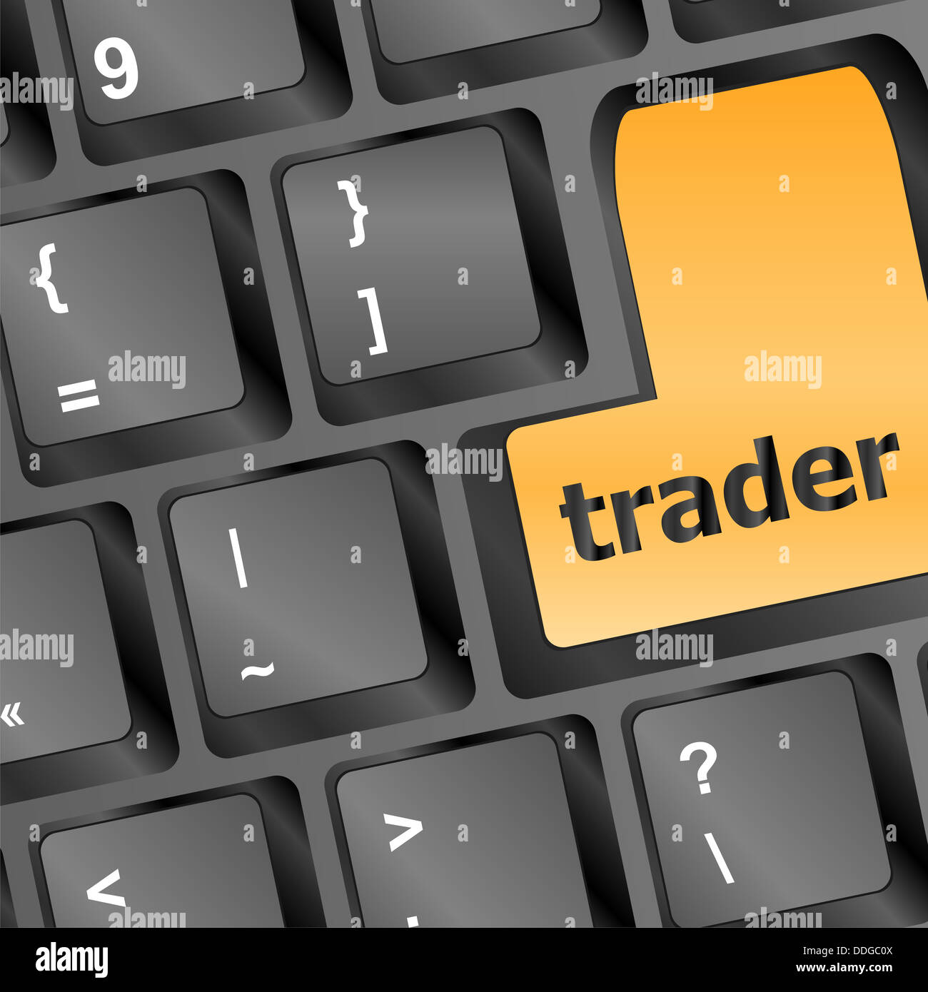 Trader keyboard representing market strategy - business concept Stock ...