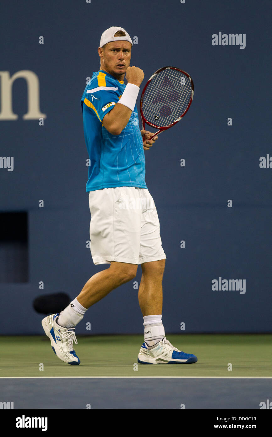 Lleyton Hewitt (AUS) competing at the 2013 US Open Tennis Championships ...
