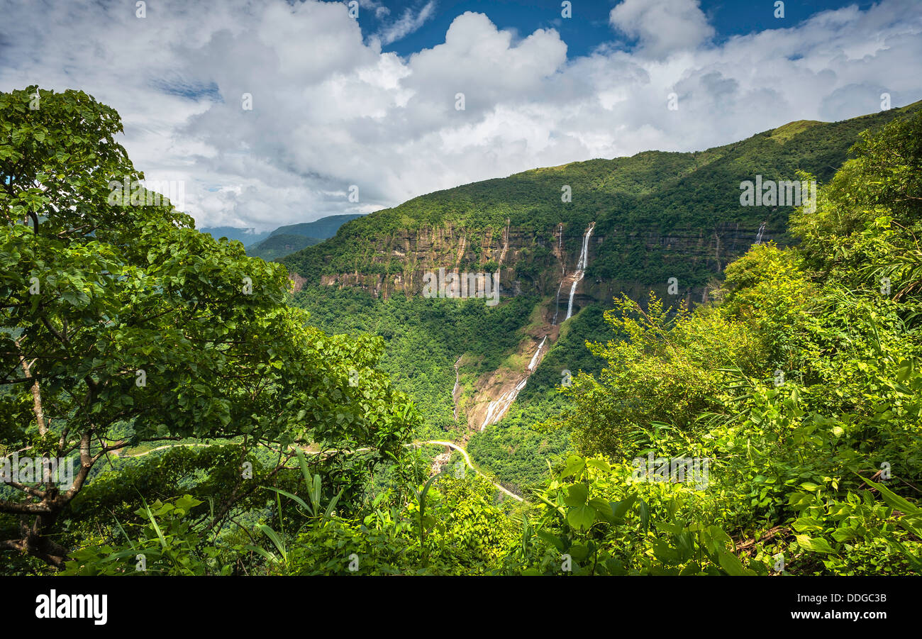 Waterfall in the Khasi Hills, Cherrapunjee, Meghalaya, India Stock ...