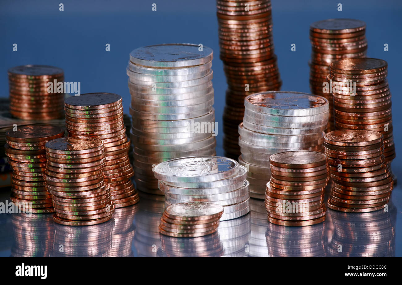 Stacks of money Stock Photo - Alamy