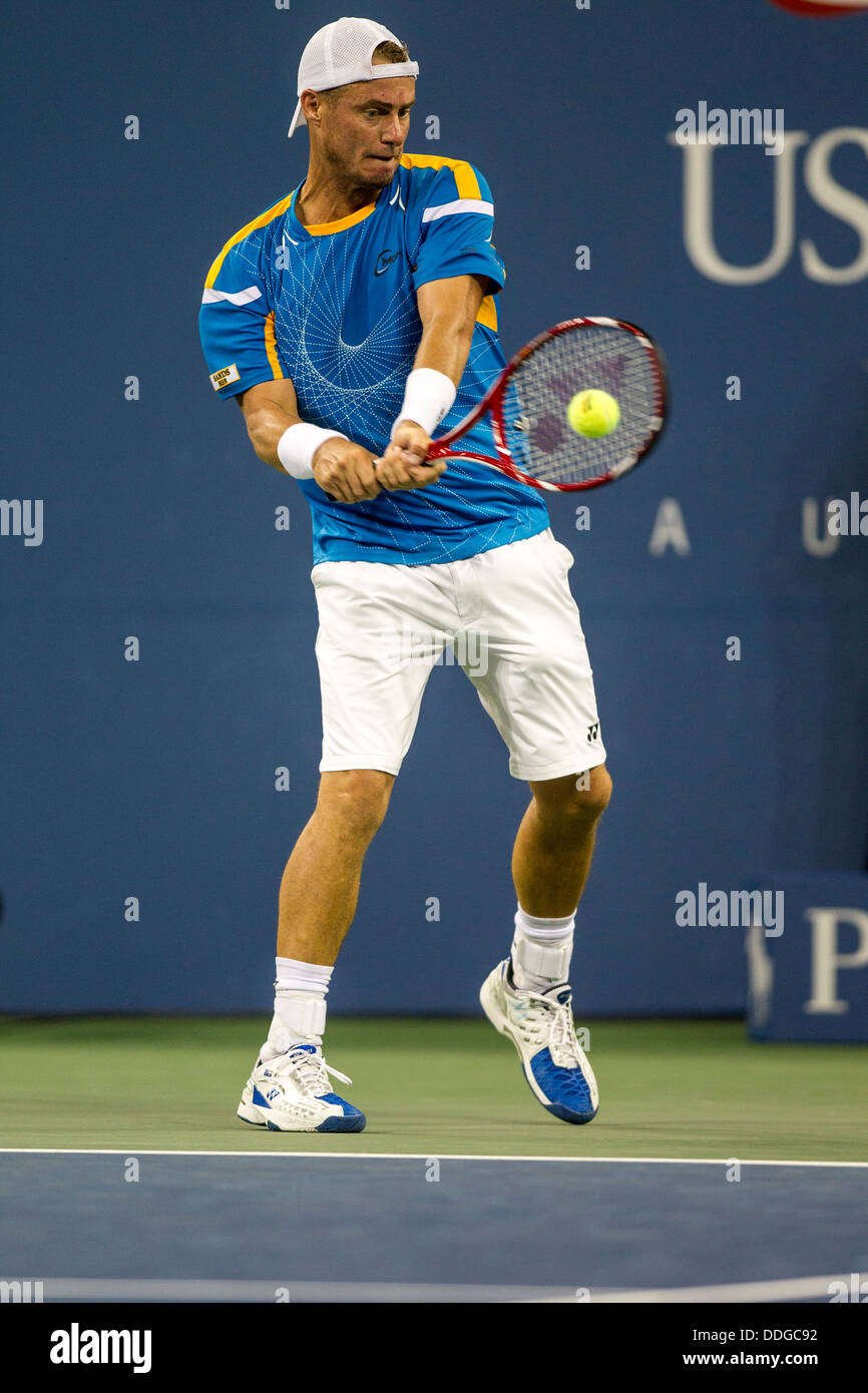 Lleyton Hewitt (AUS) competing at the 2013 US Open Tennis Championships ...