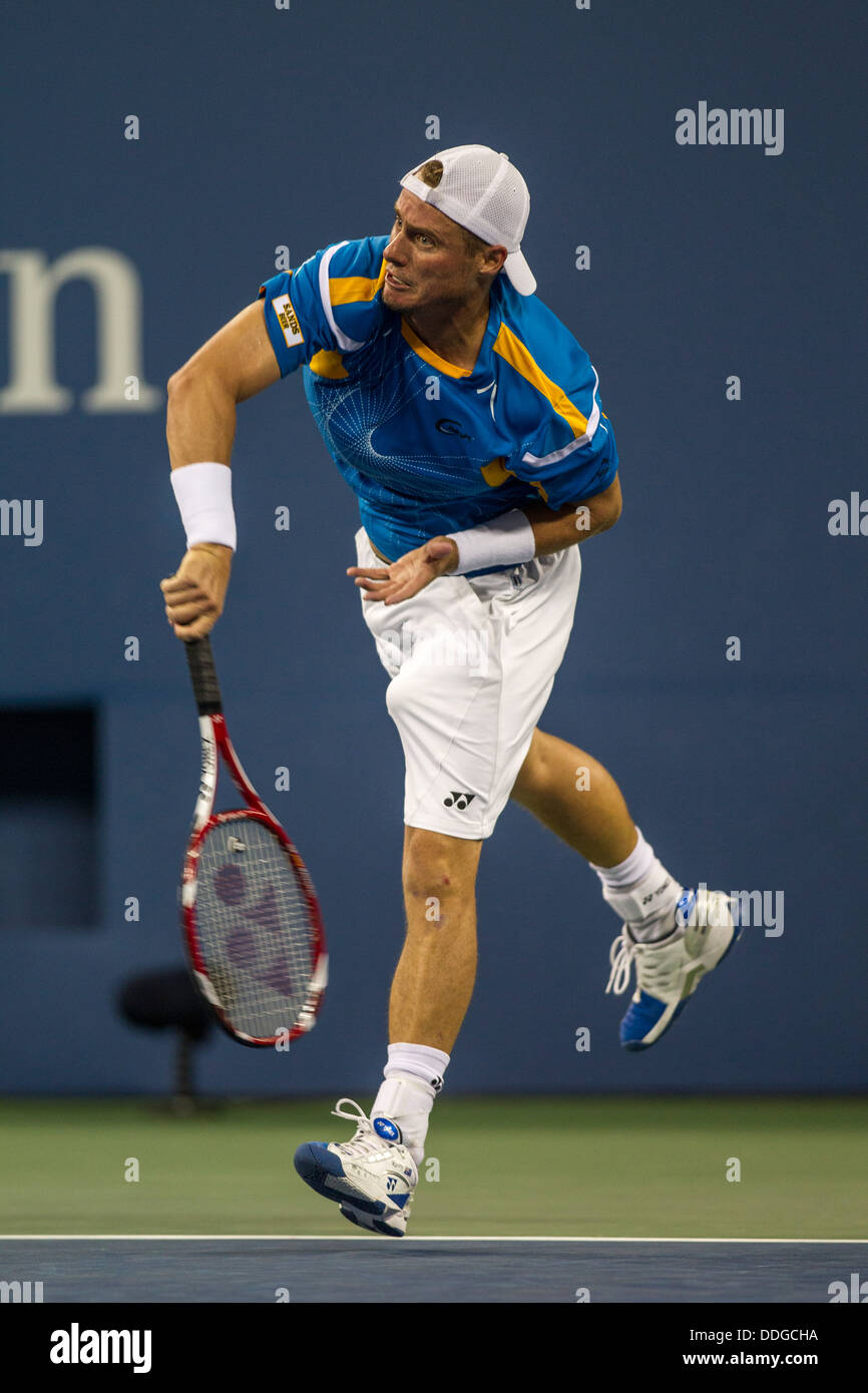 Lleyton Hewitt (AUS) competing at the 2013 US Open Tennis Championships ...