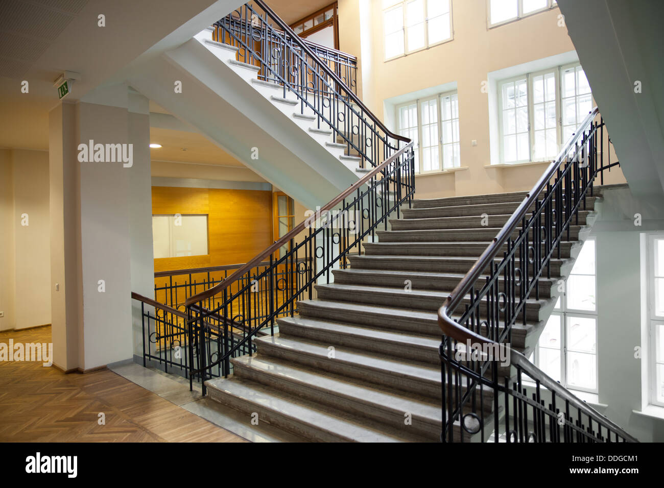 Interior of a large building with old stairway Stock Photo - Alamy
