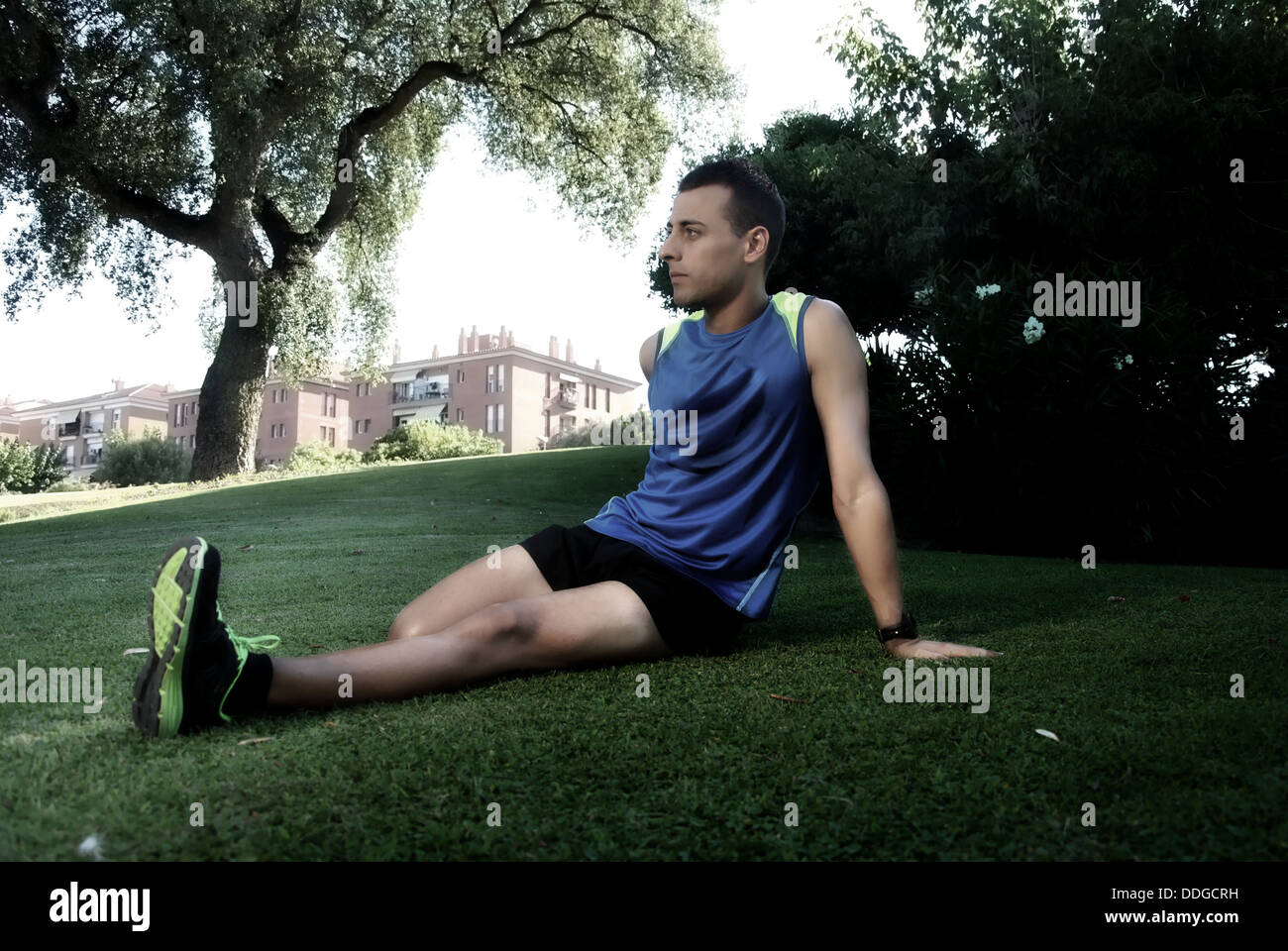 young athlete after doing a long race Stock Photo - Alamy