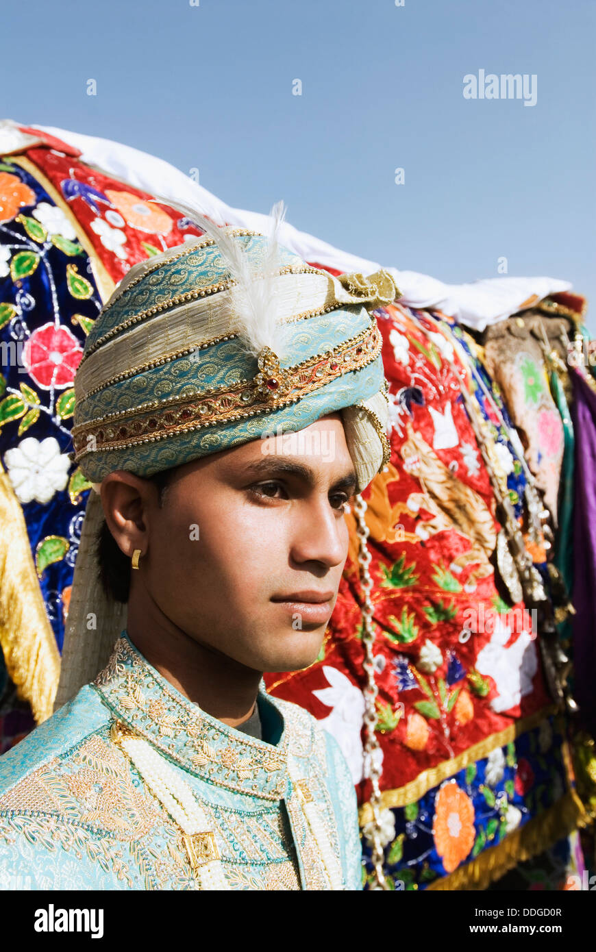 Man in traditional Rajasthani royal dress, Jaipur, Rajasthan, India ...