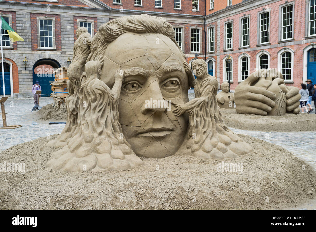 Sand sculptures in the courtyard of Dublin Castle, Ireland Stock Photo ...