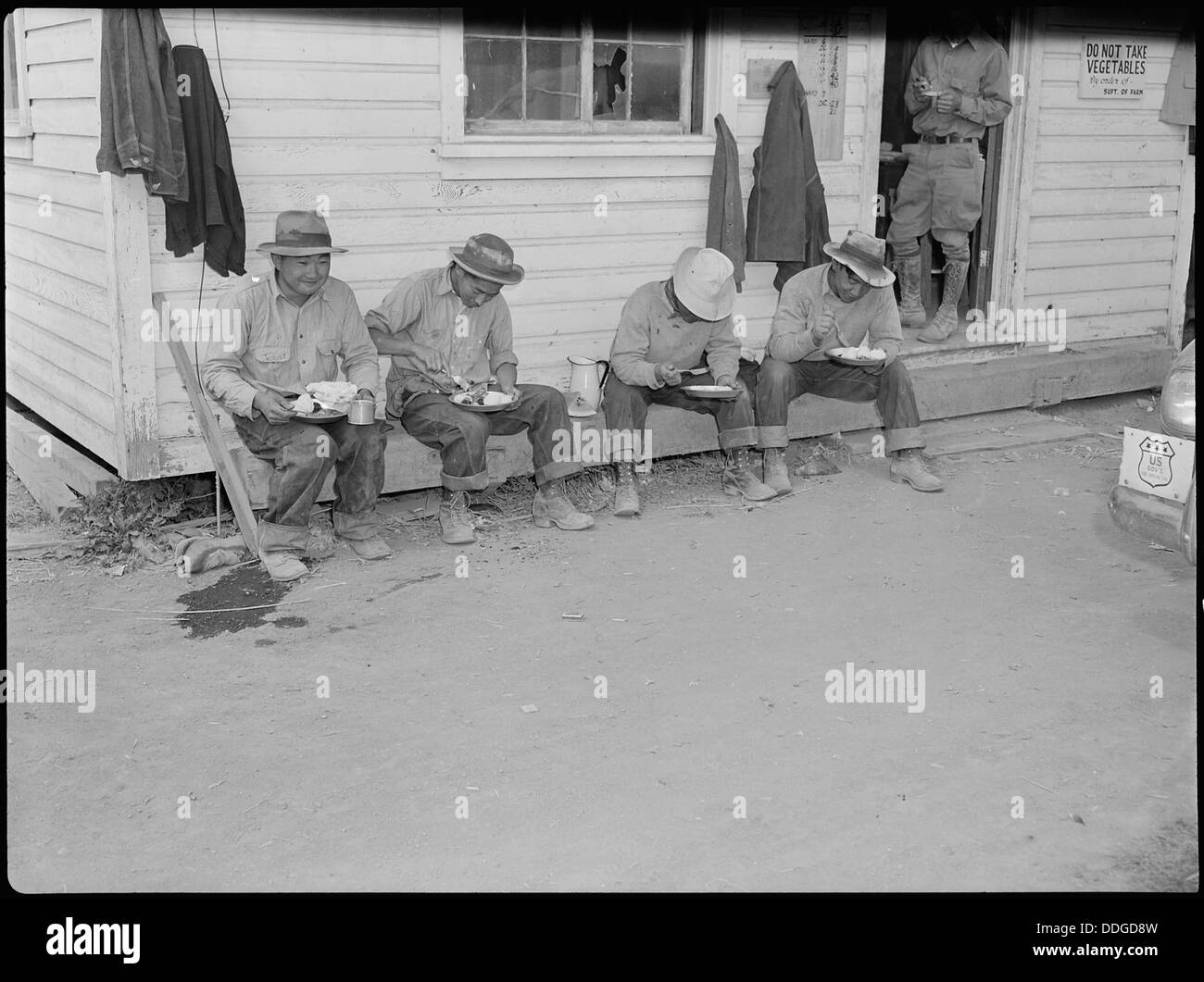 The Tule Lake Relocation Center in Newell, California, shows a scene ...