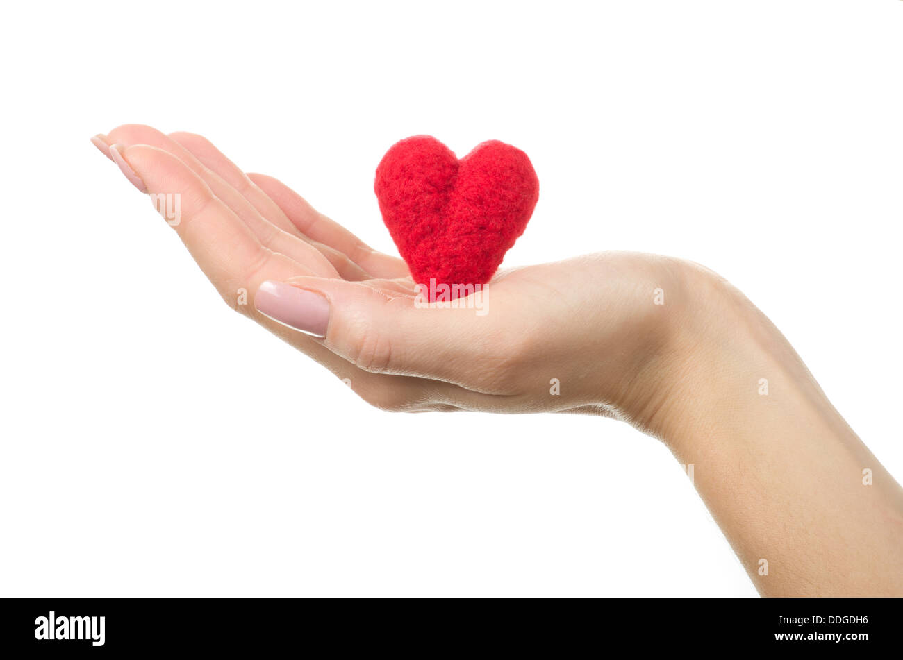 Hand holding heart Stock Photo - Alamy