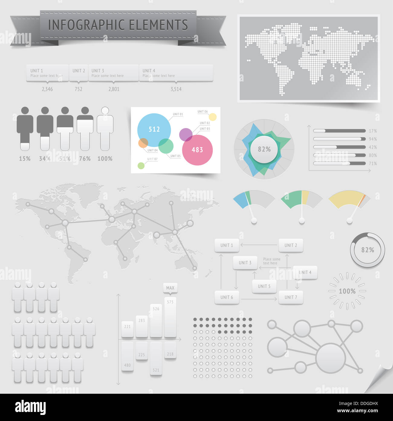 Infographic design elements. Raster version Stock Photo - Alamy