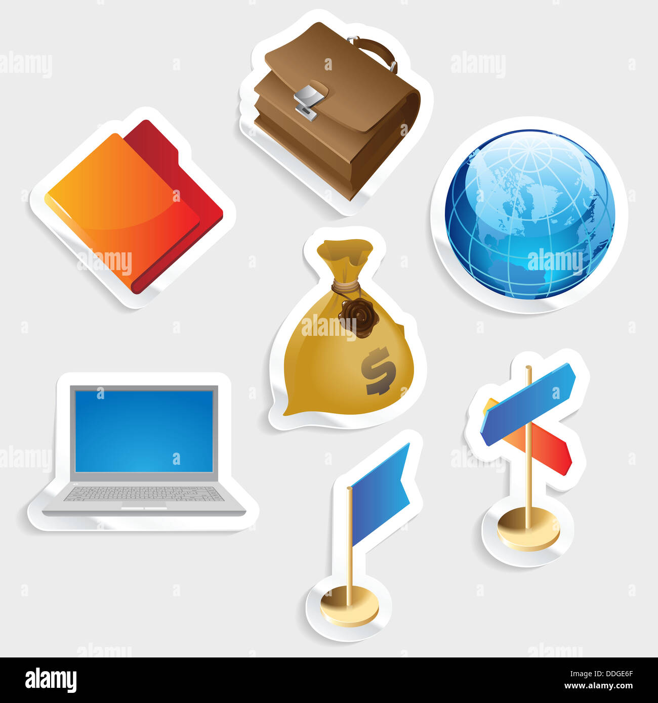 Sticker icon set for business Stock Photo - Alamy