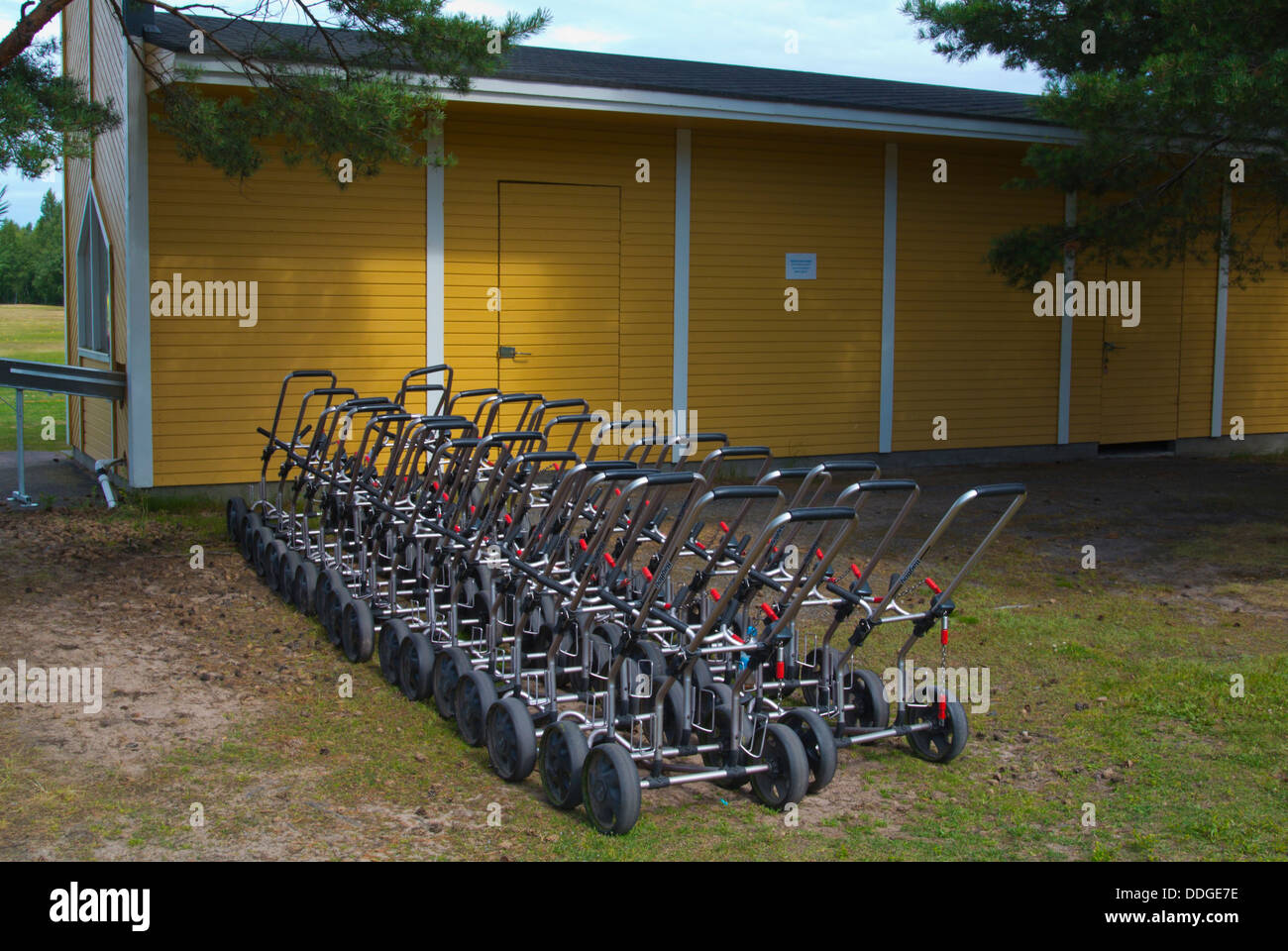Golf carts Yyteri Golf Club in Pori Finland northern Europe Stock Photo ...