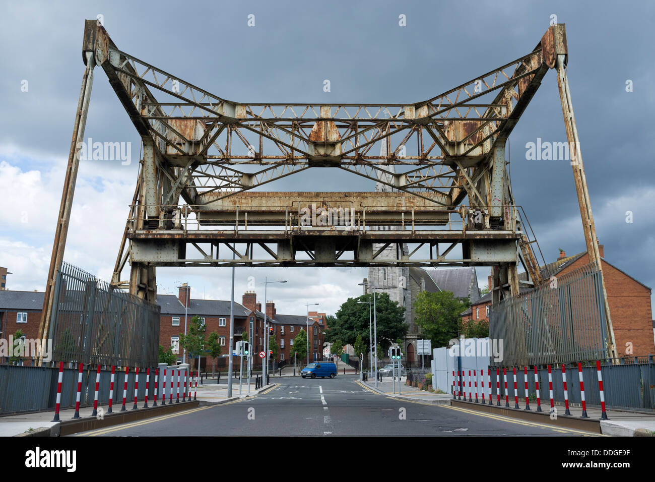 Lift bridge in Sheriff street in Dublin, Ireland Stock Photo - Alamy