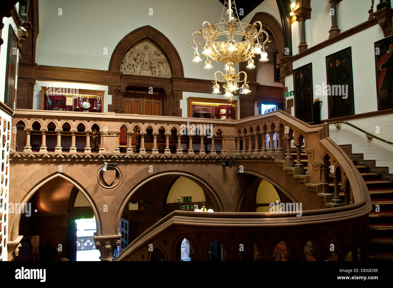 Staircase in Chester Town Hall, Chester, UK Stock Photo - Alamy