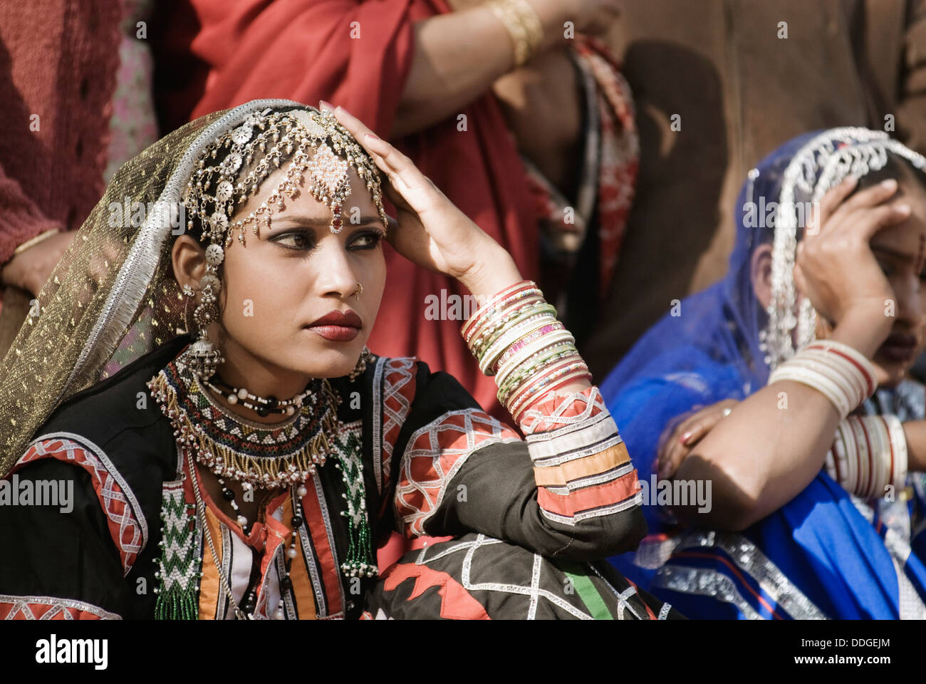 Woman in traditional Rajasthani dress at Surajkund Mela, Faridabad ...