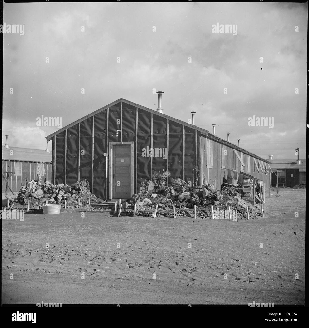 This view shows the Tule Lake Relocation Center in Newell, California ...